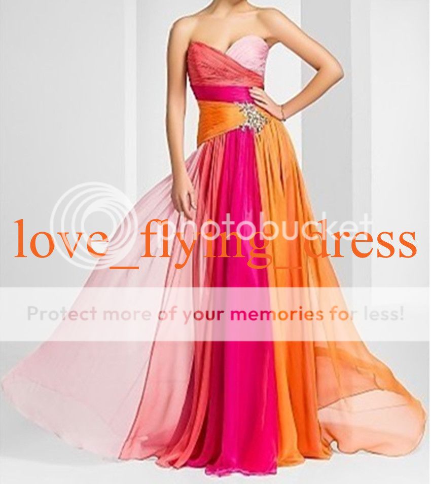Stock Chiffon Multi color Bridesmaid Dresses Long Prom/Party Formal ...